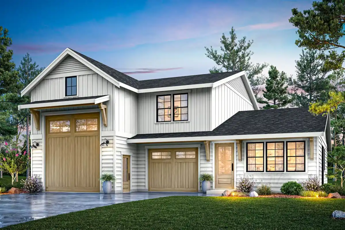 3-Bedroom Contemporary Farmhouse with RV Garage and Spacious Flex Room ...