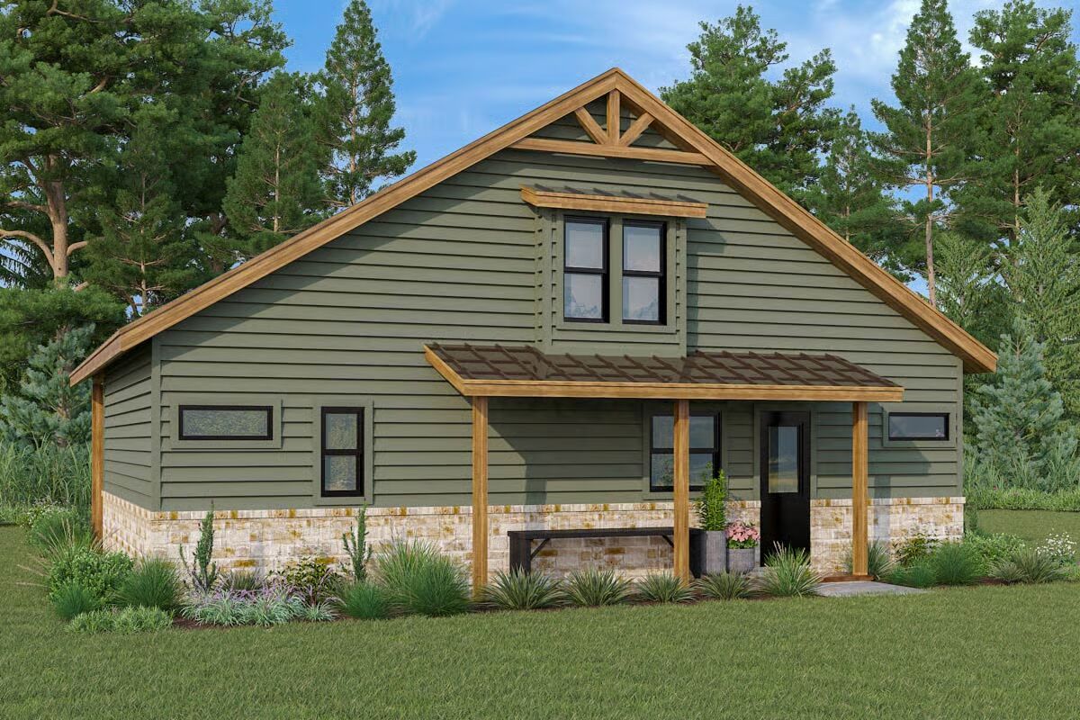 2-Bedroom Modern A-Frame Cabin with Vaulted Porch and Open Loft Living ...