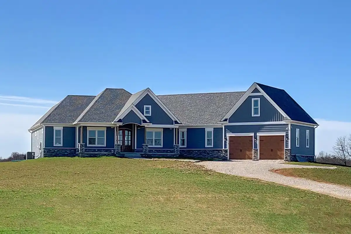 Craftsman House with Angled Garage - 2952 Sq Ft (Floor Plans) - TheCostGuys