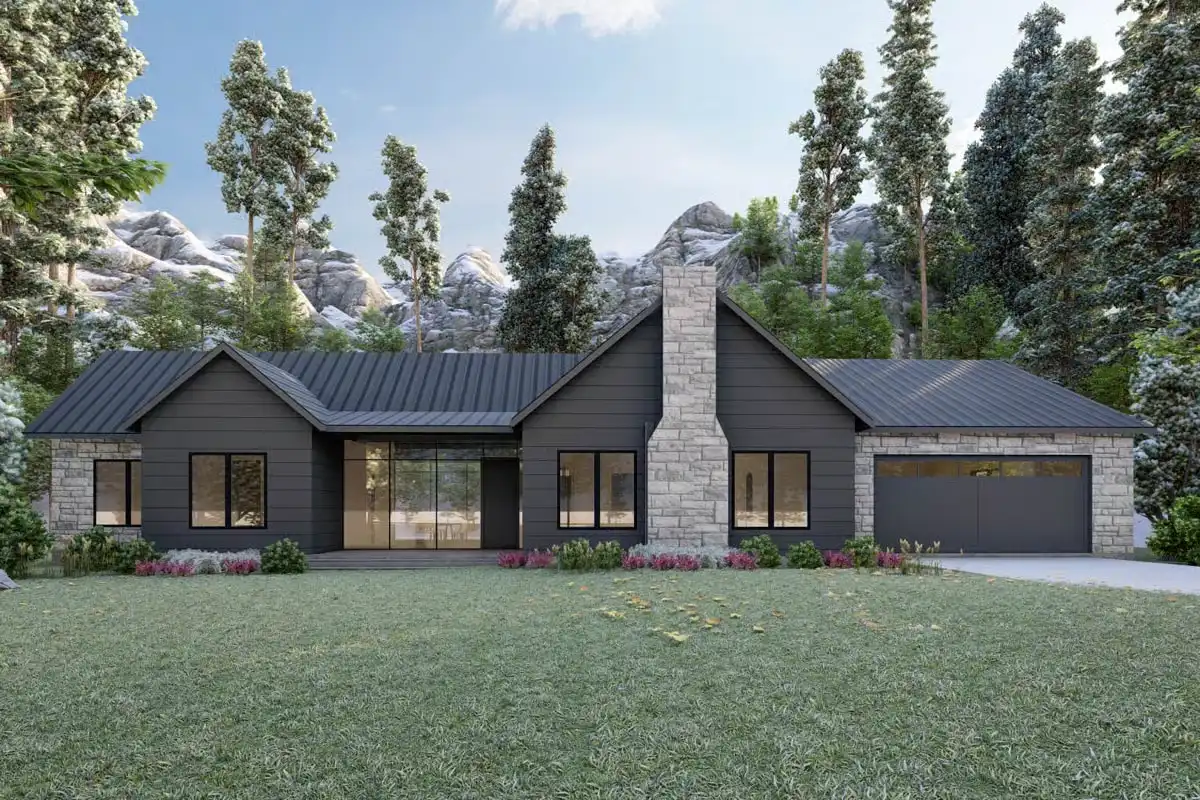 Mountain Modern House with Vaulted Living Room - 2715 Sq Ft (Floor ...