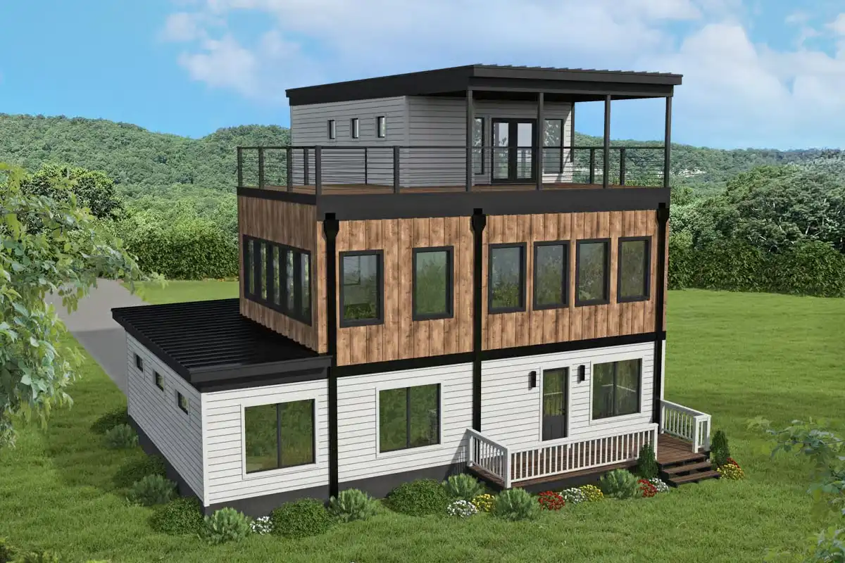 3-Bedroom 3-Story Modern Home with Rooftop Deck (Floor Plans) - TheCostGuys