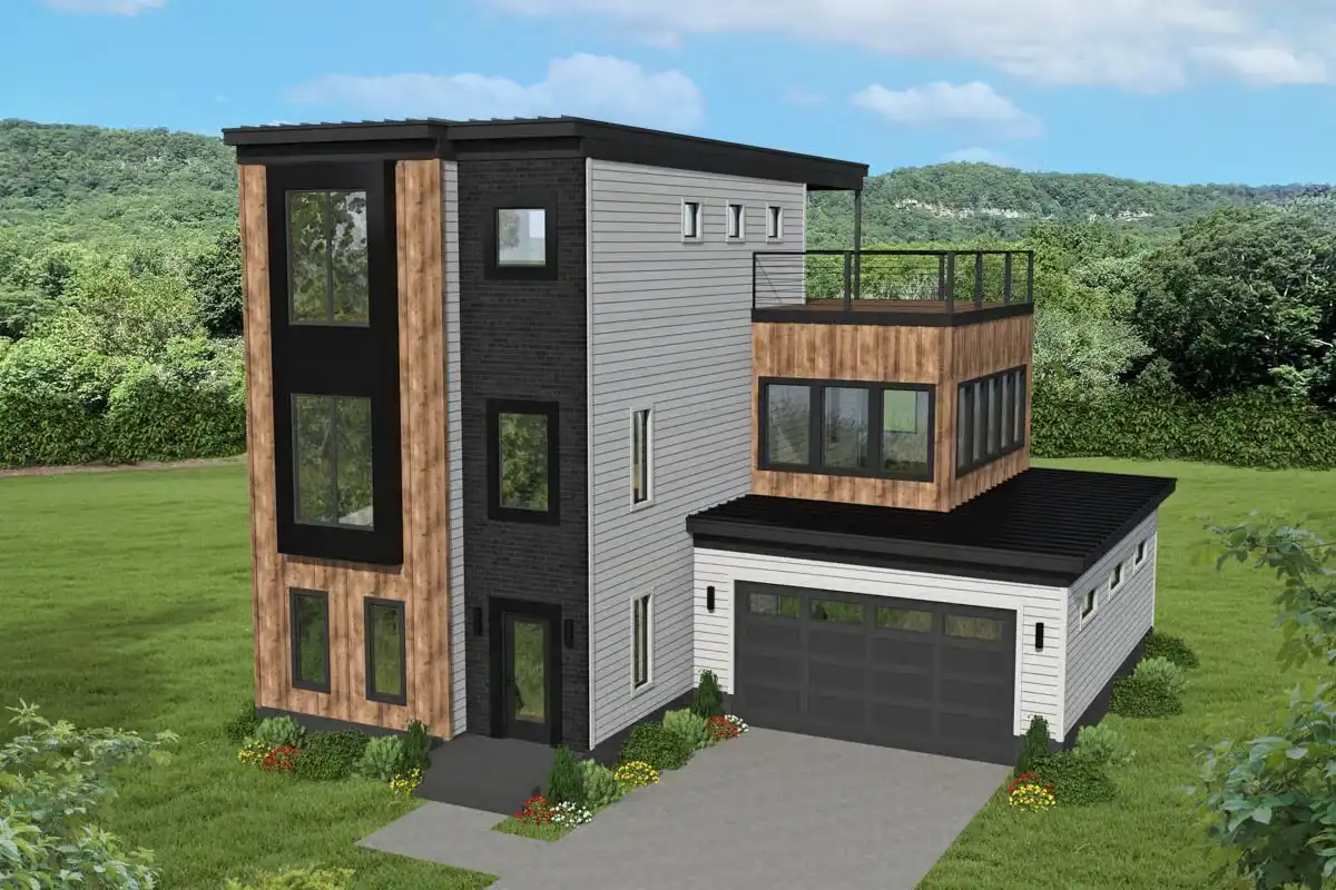 3-Bedroom 3-Story Modern Home with Rooftop Deck (Floor Plans) - TheCostGuys
