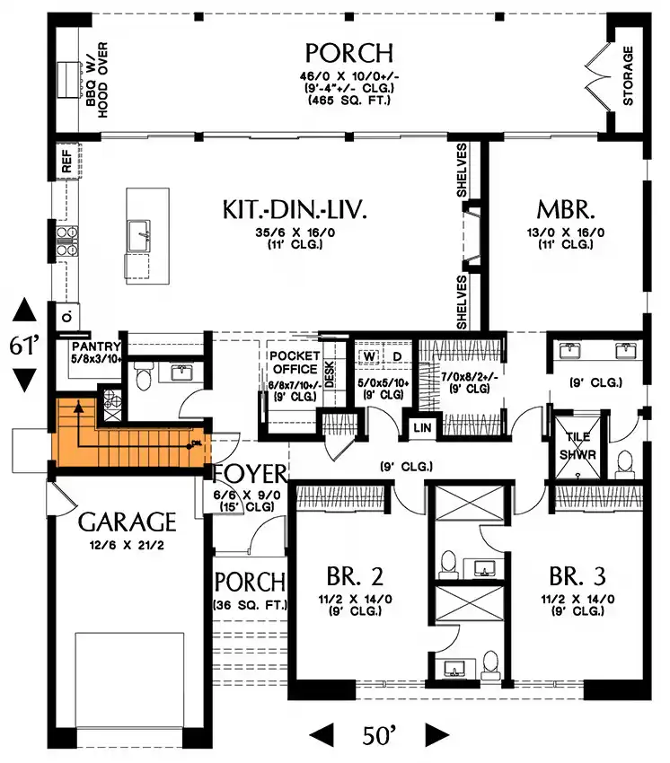 3-Bedroom Contemporary Home with Main Level Master and Outdoor Kitchen ...