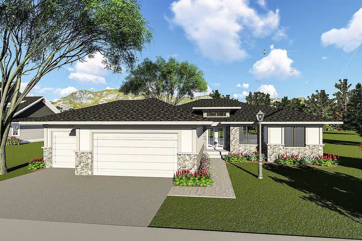 2-Bedroom Contemporary Ranch House (Floor Plans) - TheCostGuys