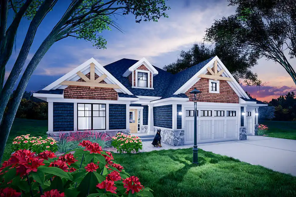 Craftsman Ranch House with Vaulted Great Room - 1569 Sq Ft (Floor Plans ...