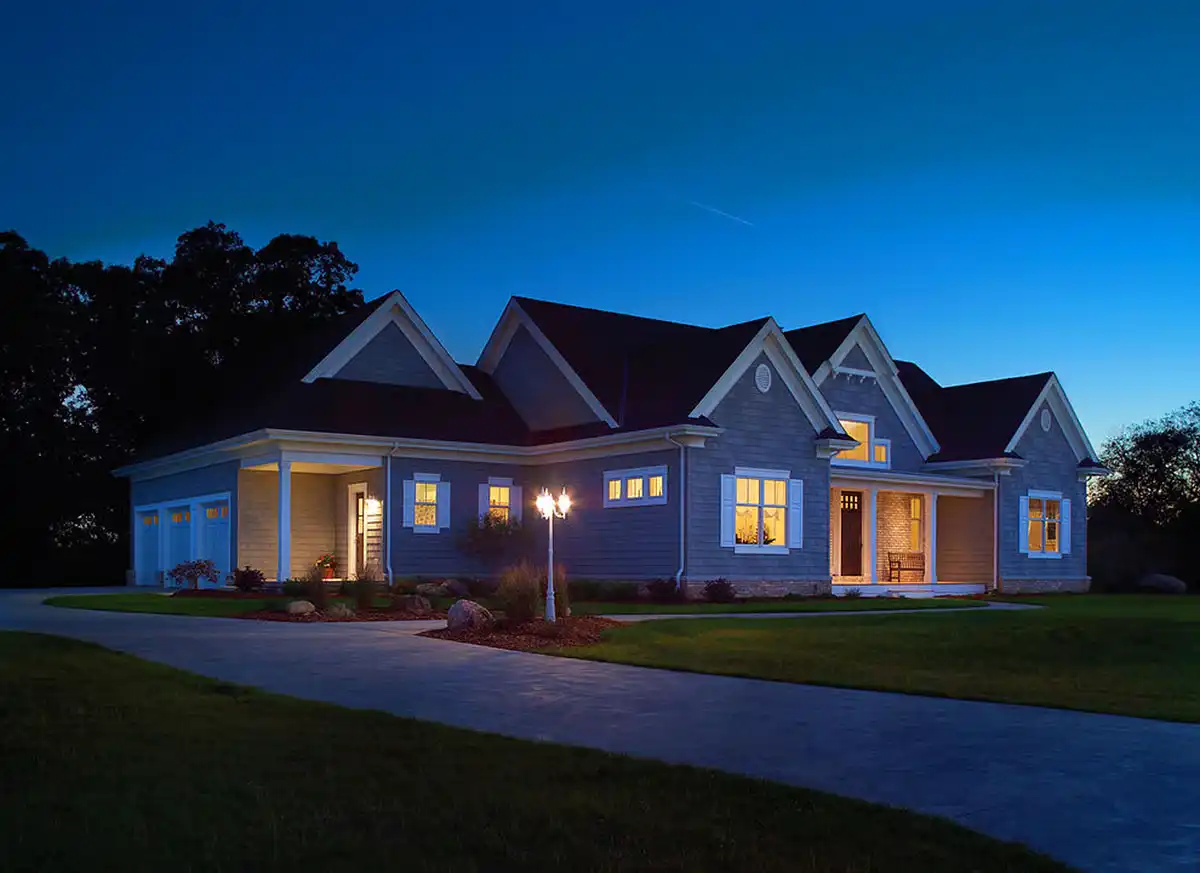 4-Bedroom Ranch with Blend of Stone and Shingle (Floor Plans) - TheCostGuys